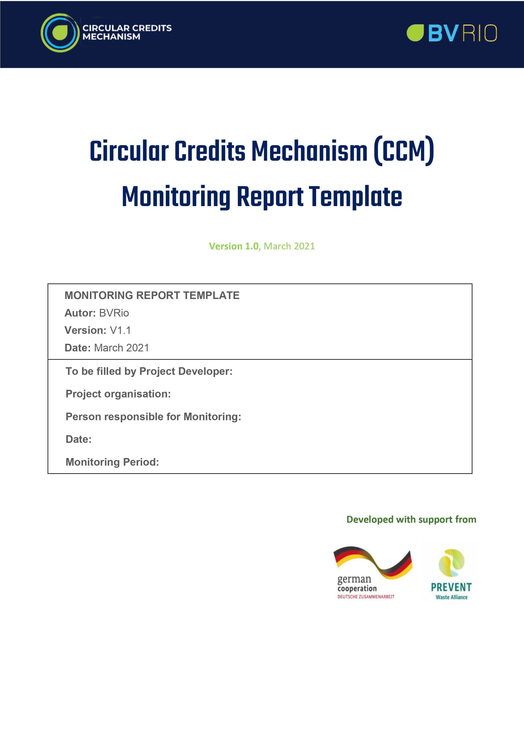 CCM MONITORING REPORT TEMPLATE - Circular Action Hub